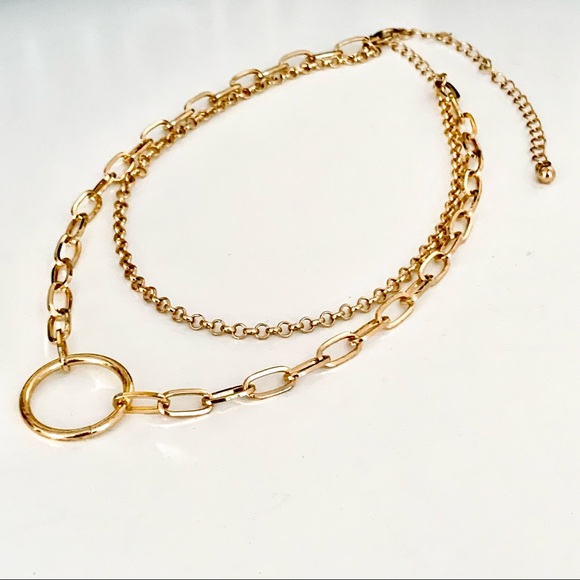 Jewelry | Minimalist Gold Ring Layered Chain Necklace | Poshmark